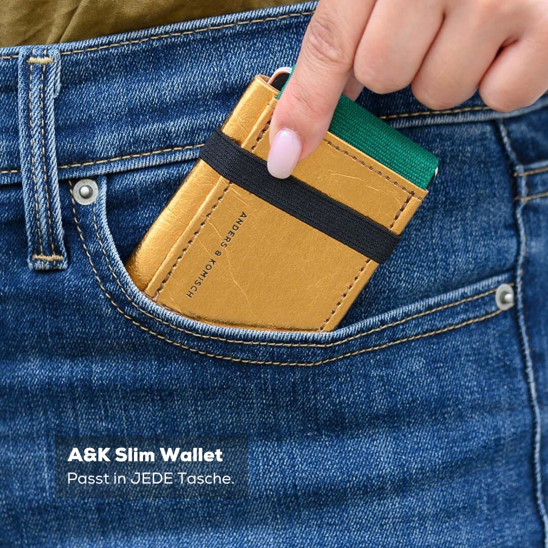 Small Gold Wallet With Coin Pocket Mini Wallet Women Men Slim Card Case ...