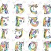 Hand Drawn Alphabet Set Pastel Black and White Watercolor - Etsy