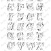 Hand Drawn Alphabet Set Pastel Black and White Watercolor - Etsy