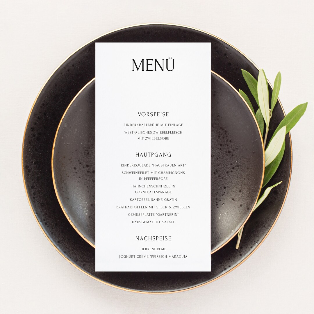Menu Cards "nadine" Drink Menus Double-sided for Celebrations | Wedding ...