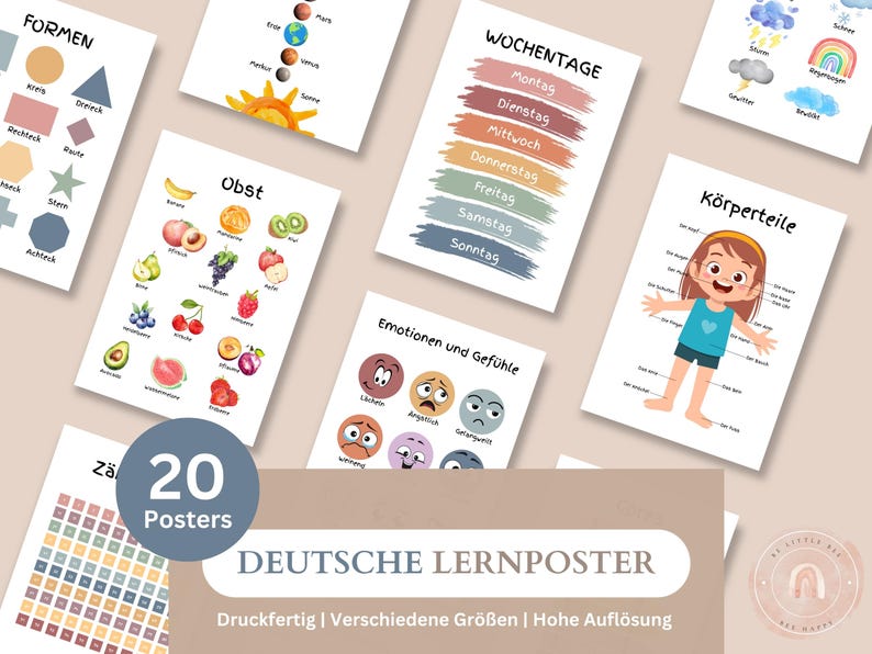 20 Educational Posters German Classroom Home German Language Learning ...