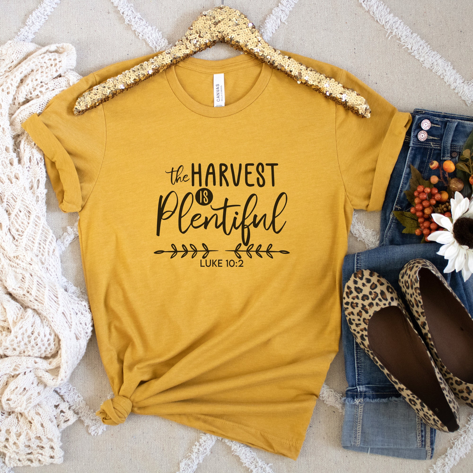 The Harvest is Plentiful, Fall Faith Shirt, Christian Shirts, Bible ...