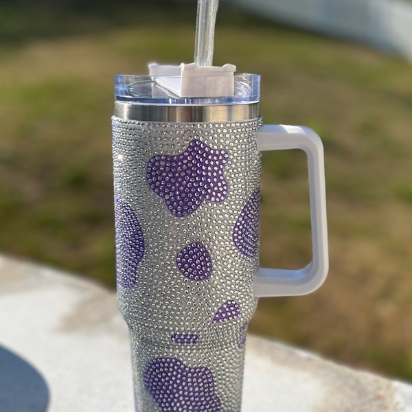 Stanley Tumbler Cow Print Rhinestone - Etsy