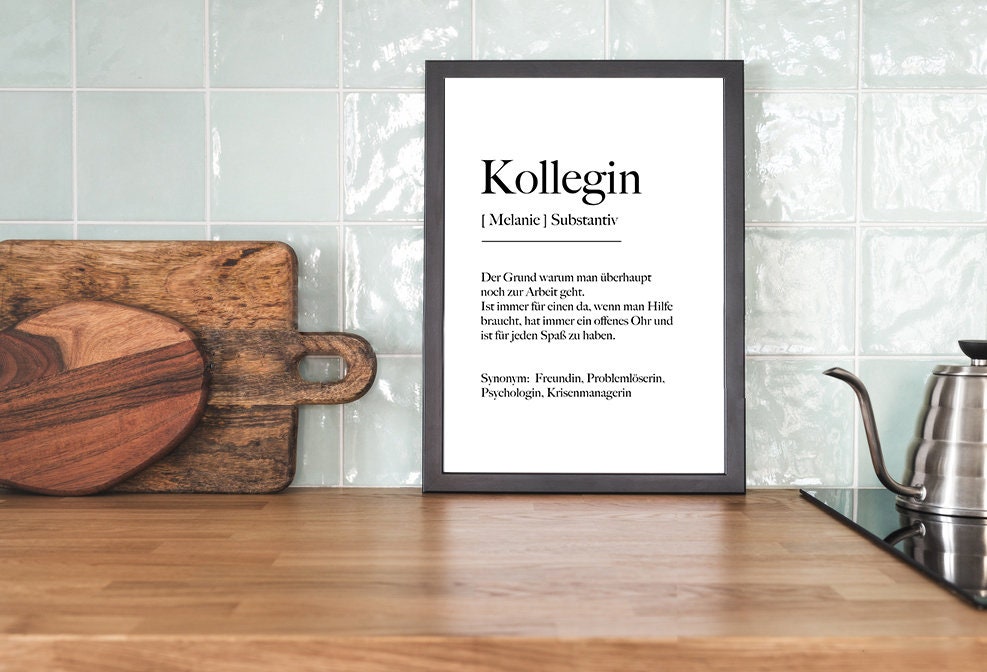 Colleague Definition Poster Gift for Colleague Birthday - Etsy