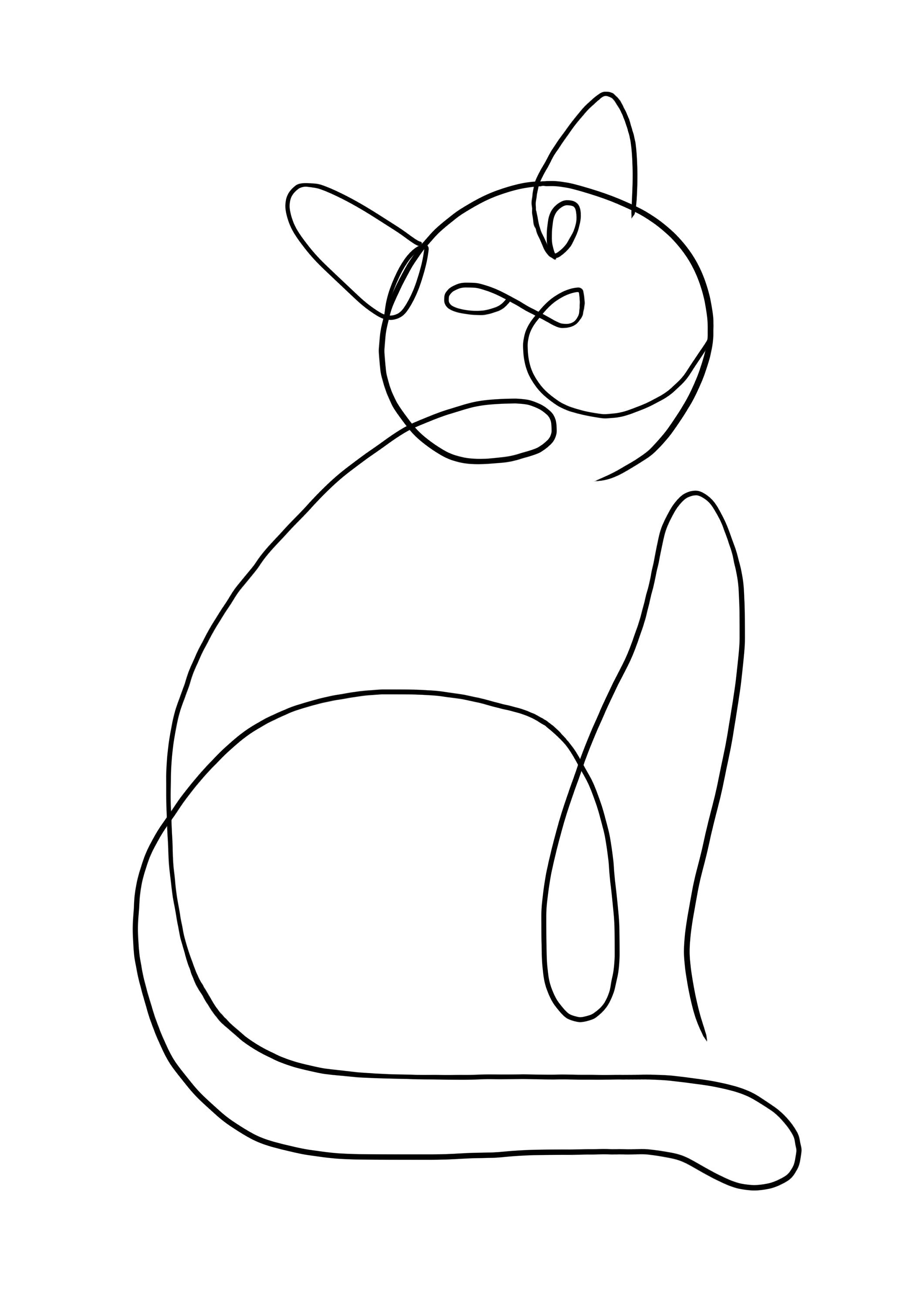 Line Art Cat Set of 3 Poster Cat Illustration - Etsy