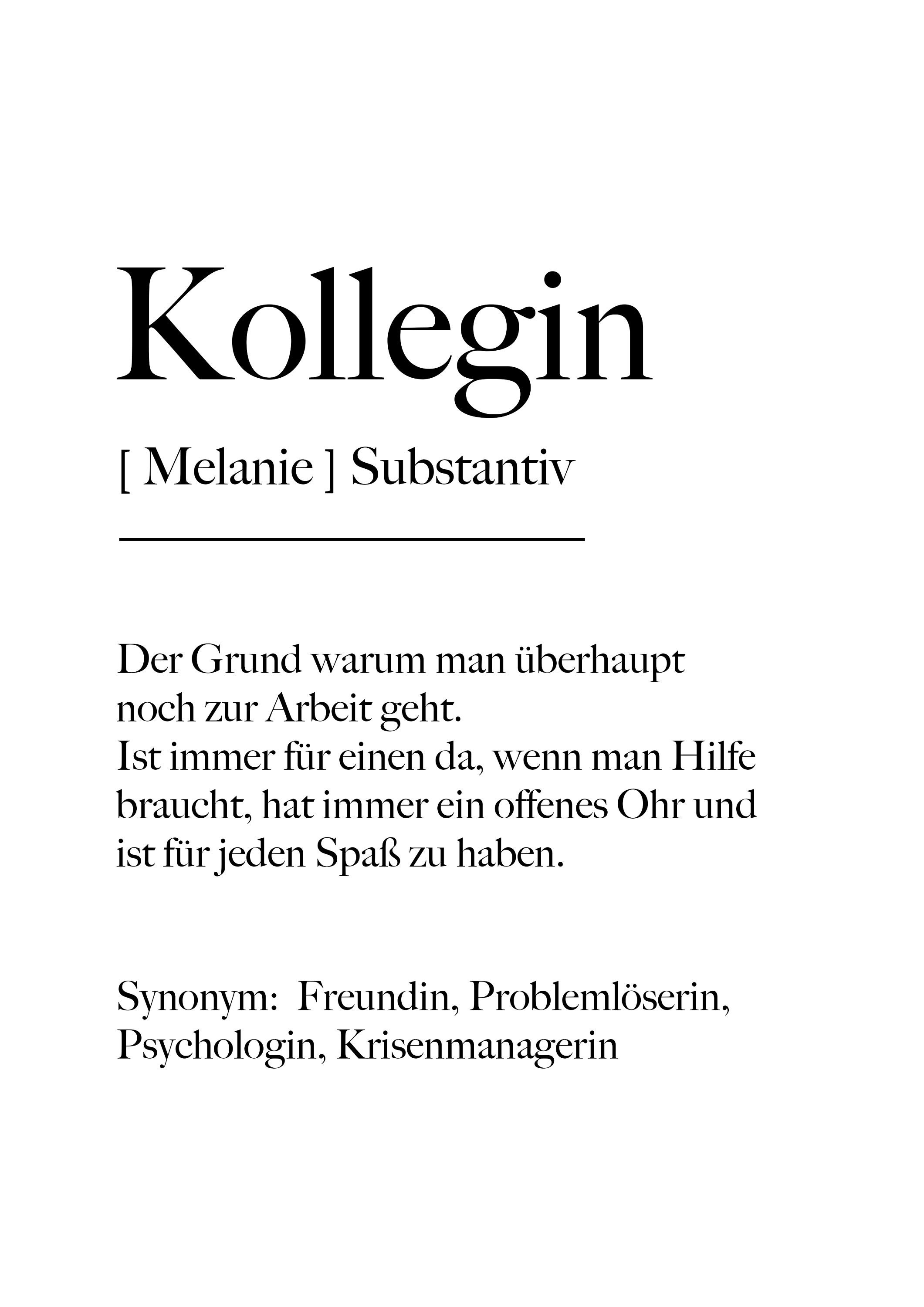 Colleague Definition Poster Gift for Colleague Birthday - Etsy