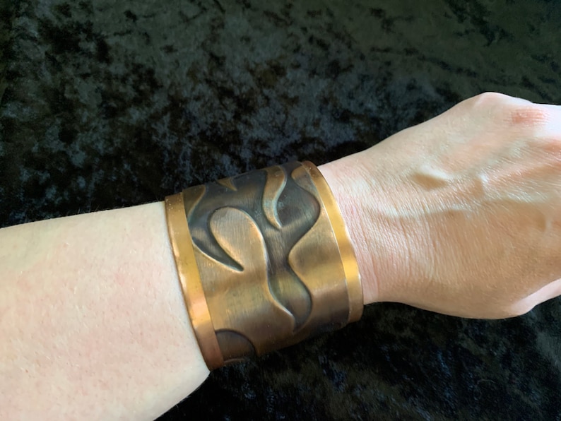 Flame Fire Copper Cuff Handmade Artisan Art Jewelry Bracelet - Etsy