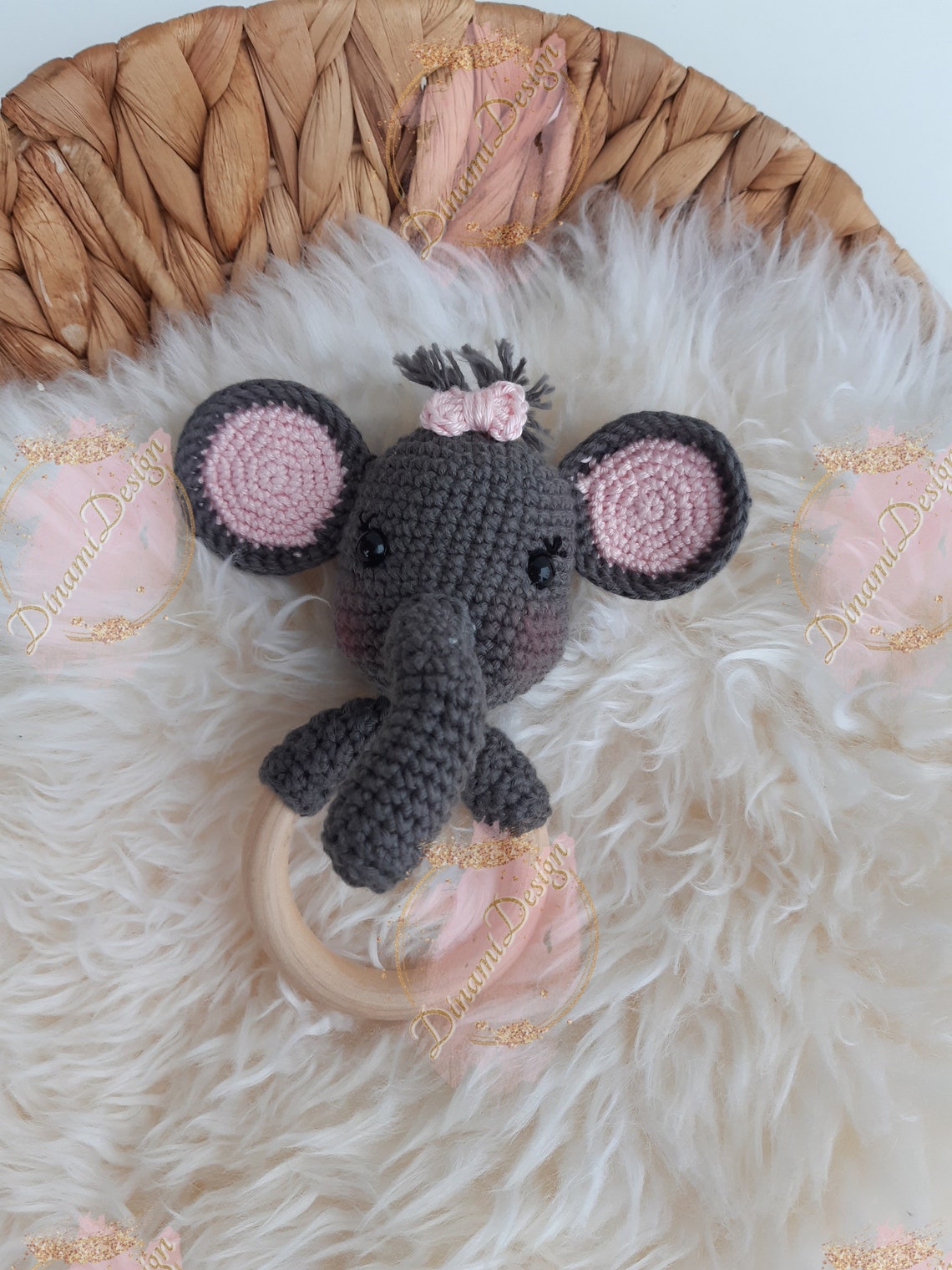 Erin the Elephant Teether on Wooden Ring Pattern Pdf File by ...