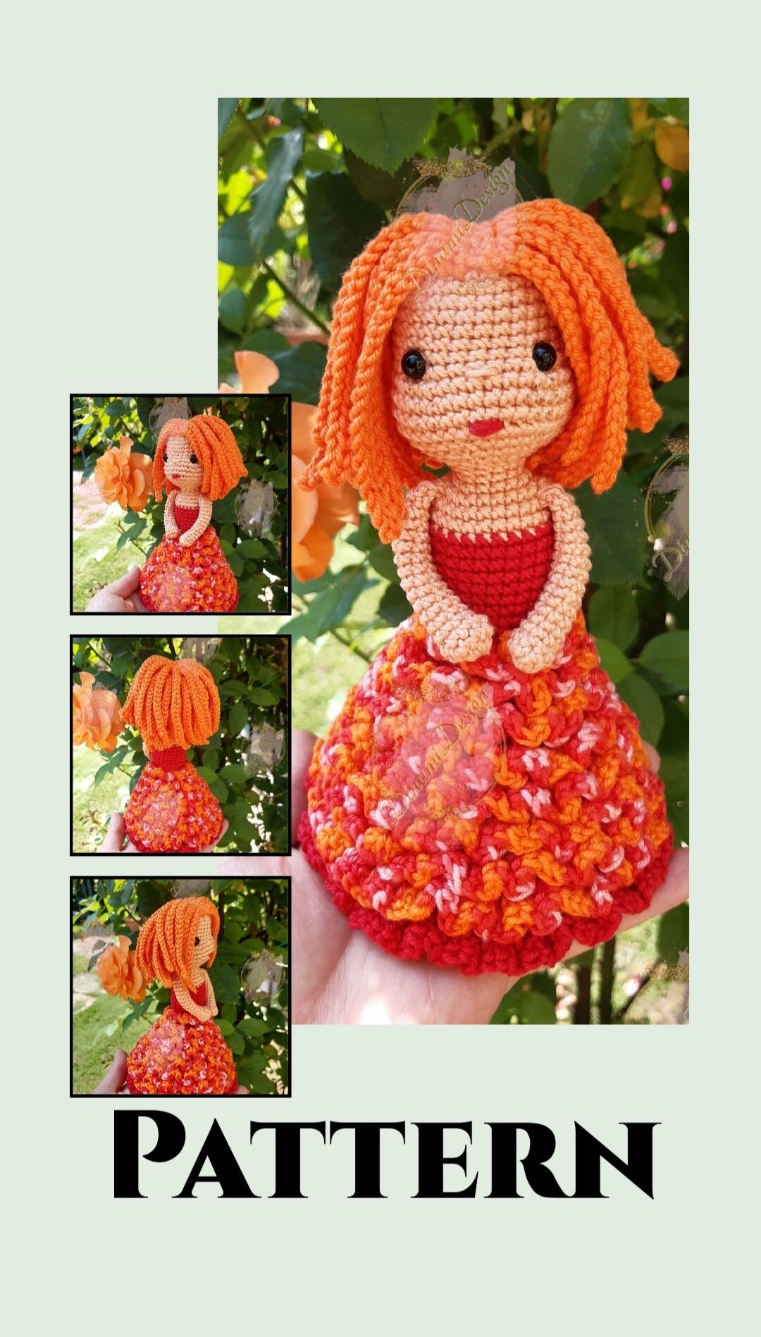 Dolly the Amigurumi Doll Crochet Pattern Pdf File by Dinamideisgn - Etsy