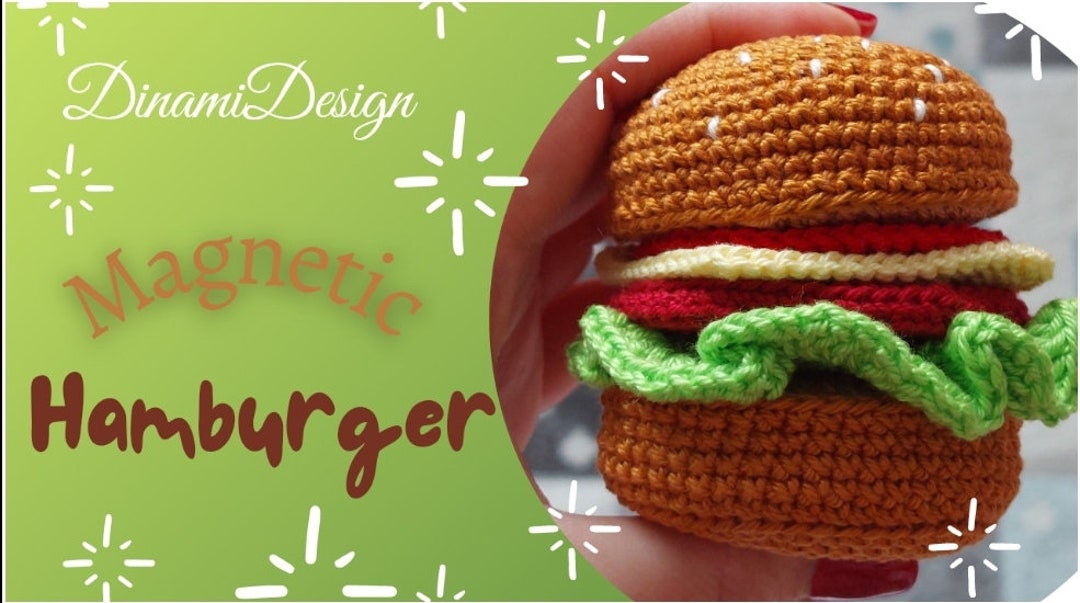 Magnetic Hamburger Crochet Tutorial Video - Etsy