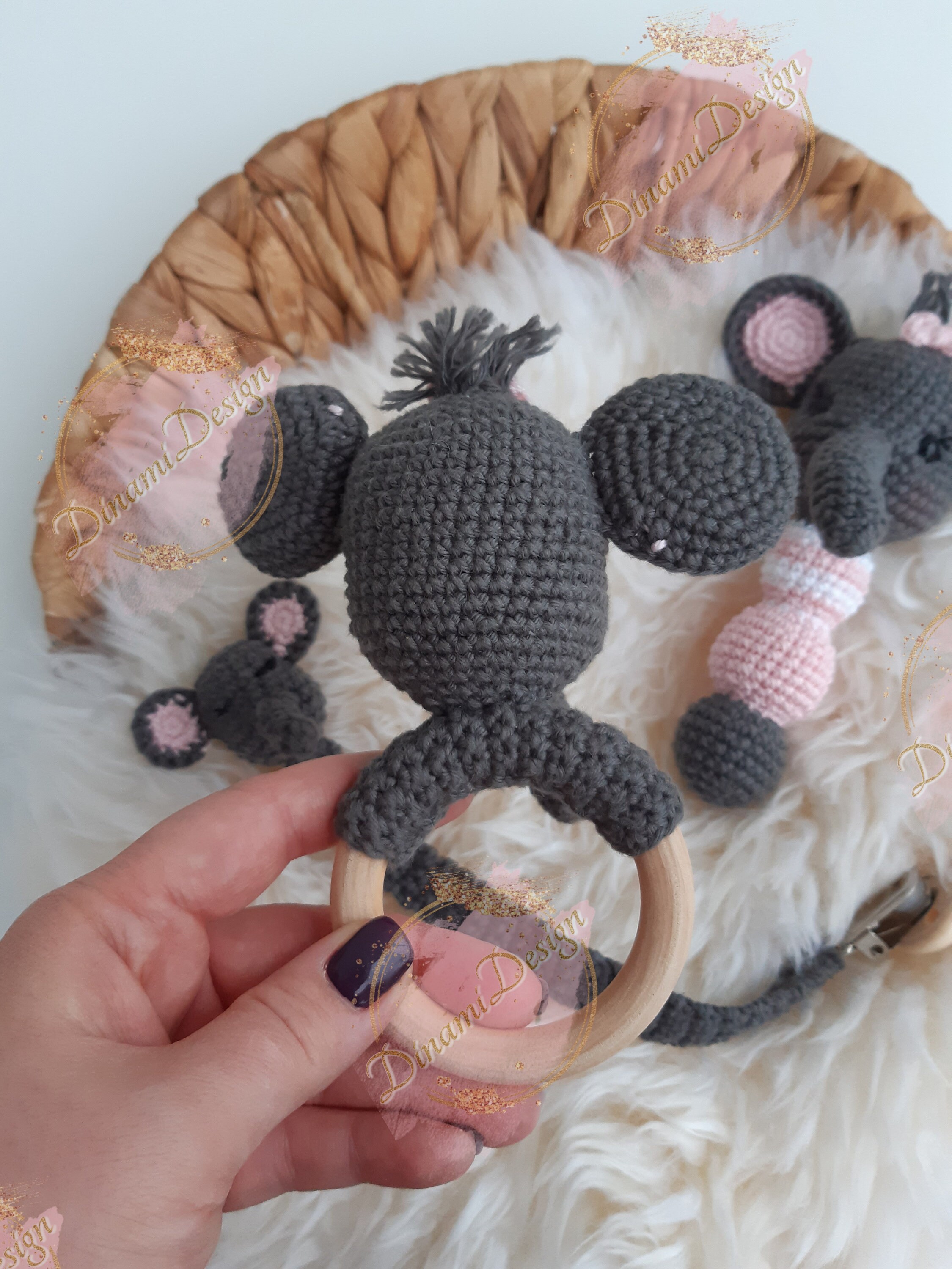 Erin the Elephant Teether on Wooden Ring Pattern Pdf File by ...