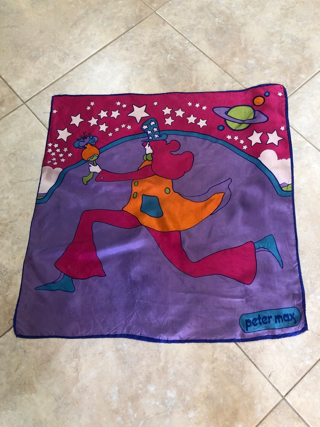 Absolutely Gorgeous & Rare 1970s Vintage Peter Max Silk Scarf - Etsy