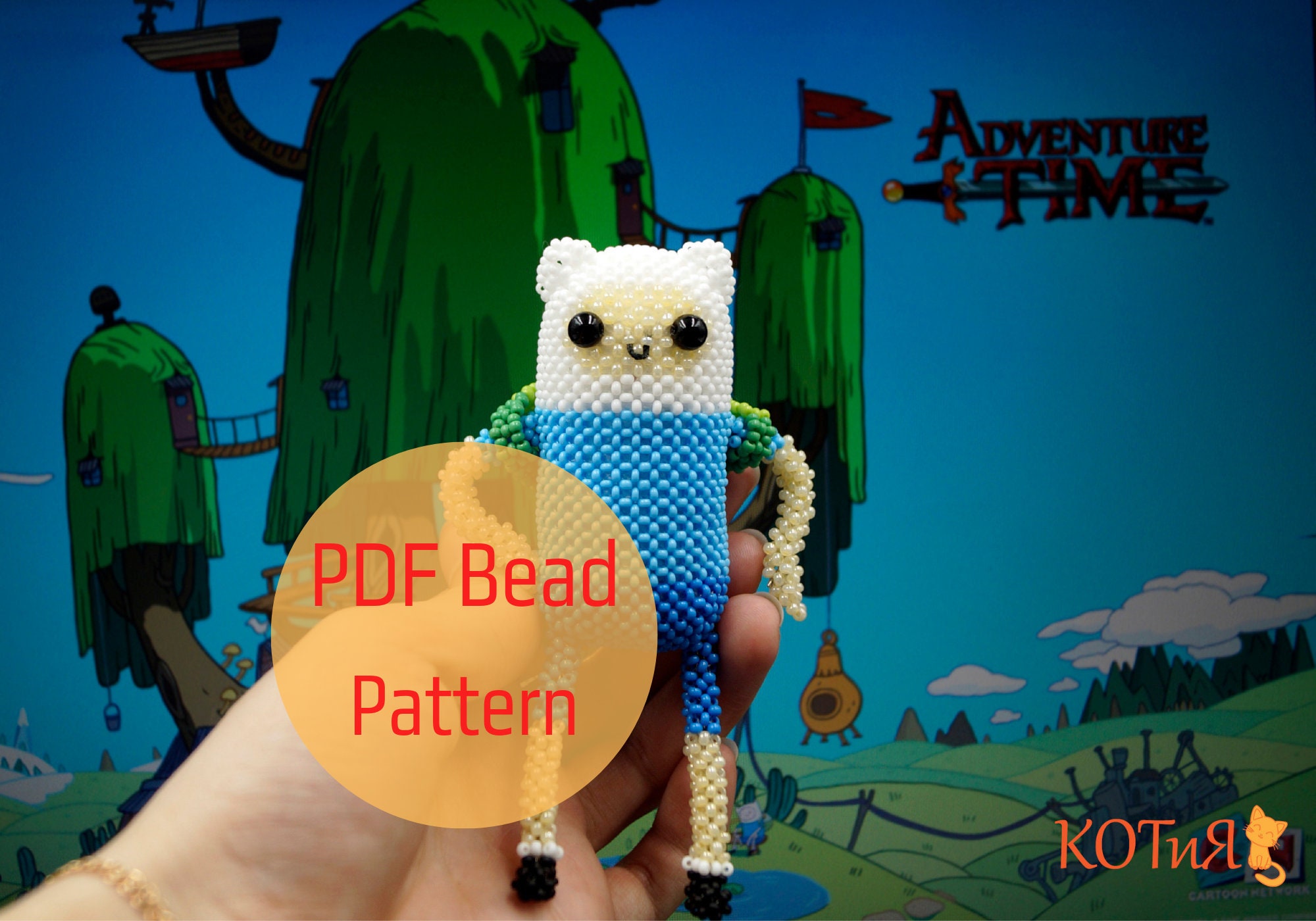 Finn Pattern PDF Beads Pattern Finn Adventure Time Bead Finn | Etsy
