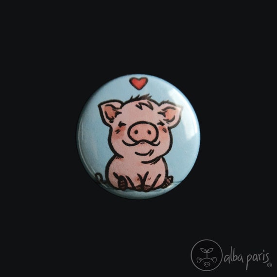 Love Pigs 1 BUTTON Pigs Pin Cute Pig Vegan Badge - Etsy UK