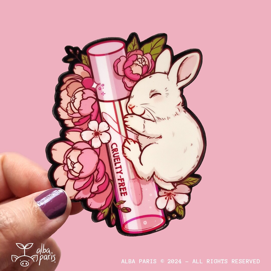 Cruelty- Free Bunny STICKER - Cruelty Free, Against Animal Testing ...