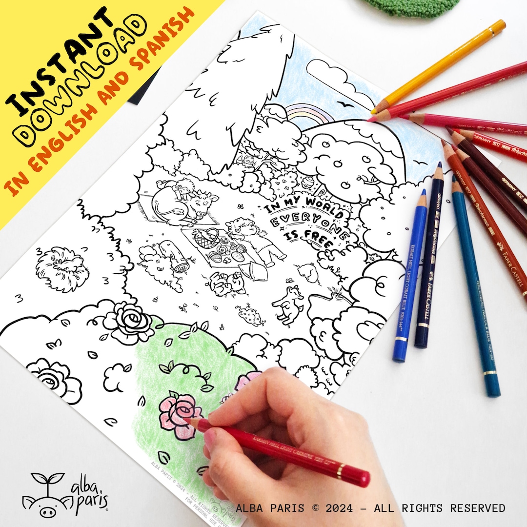 Total Liberation - COLORING PAGE, [english and Spanish] Coloring Sheets ...