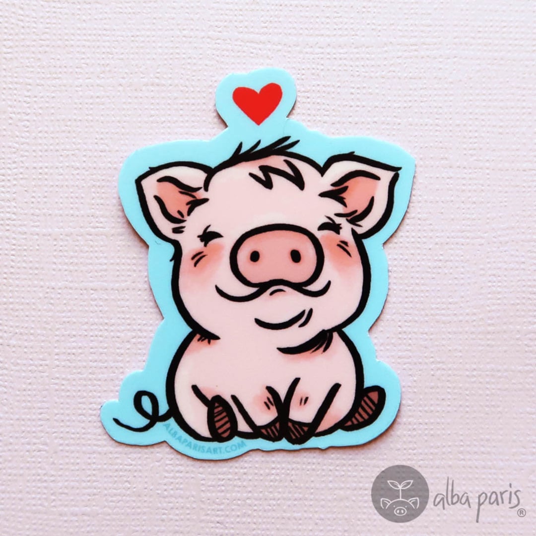 Love Pigs STICKER Pigs Sticker Cute Pig Vegan Sticker - Etsy