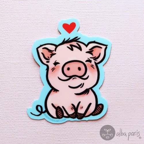 Love Pigs STICKER Pigs Sticker Cute Pig Vegan Sticker - Etsy