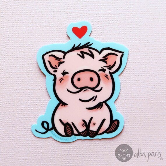 Love Pigs STICKER Pigs Sticker Cute Pig Vegan Sticker | Etsy