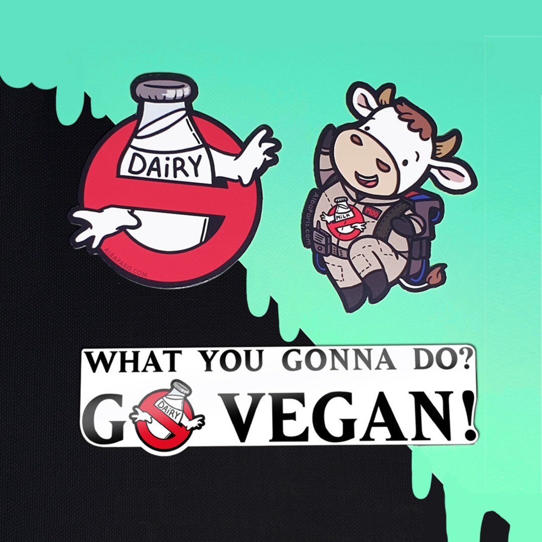 Milk-busters STICKER PACK Dairy Free Animal Rights Vegan - Etsy