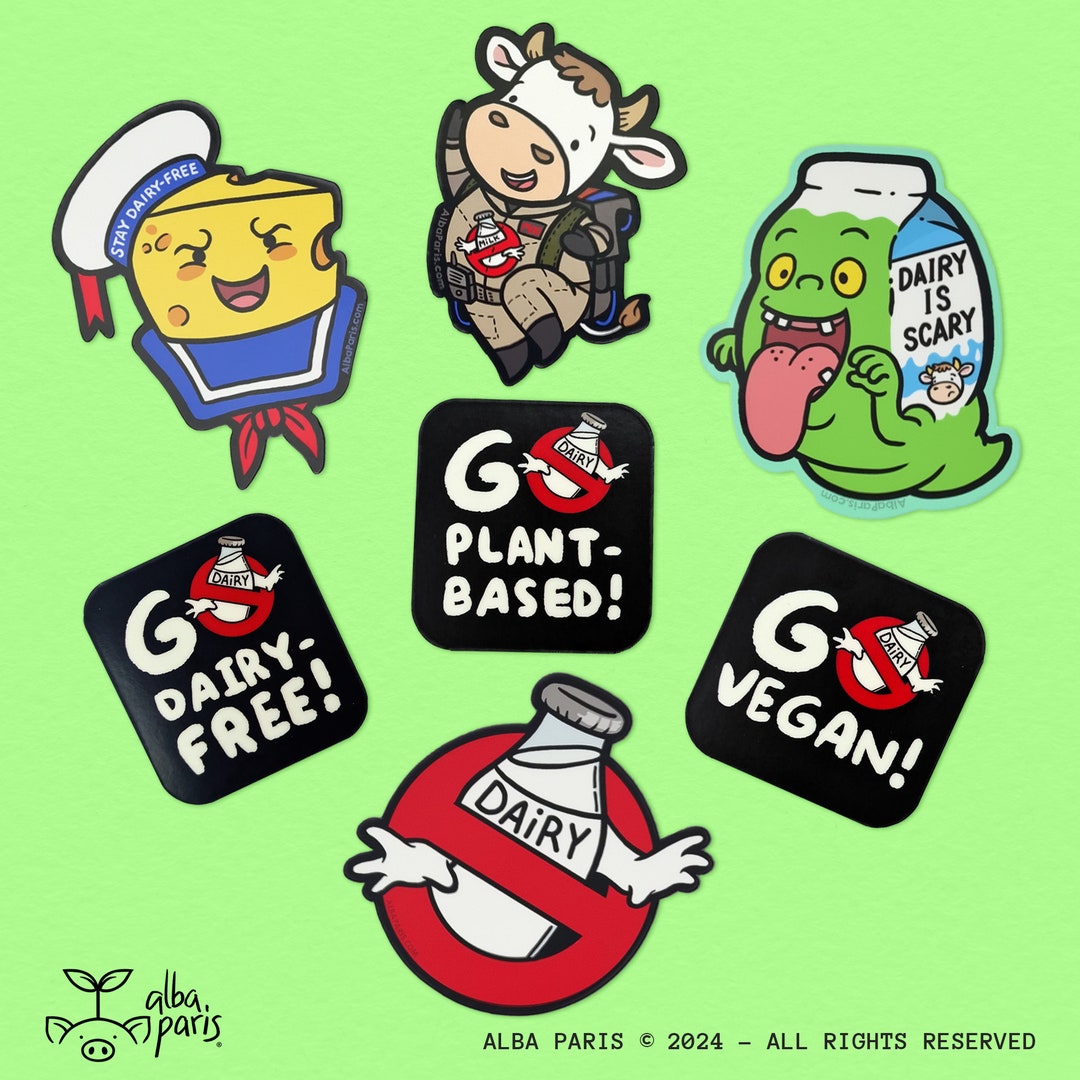 Milkbusters STICKER PACK - Slime, Waterproof, Dairy Free, Animal Rights ...
