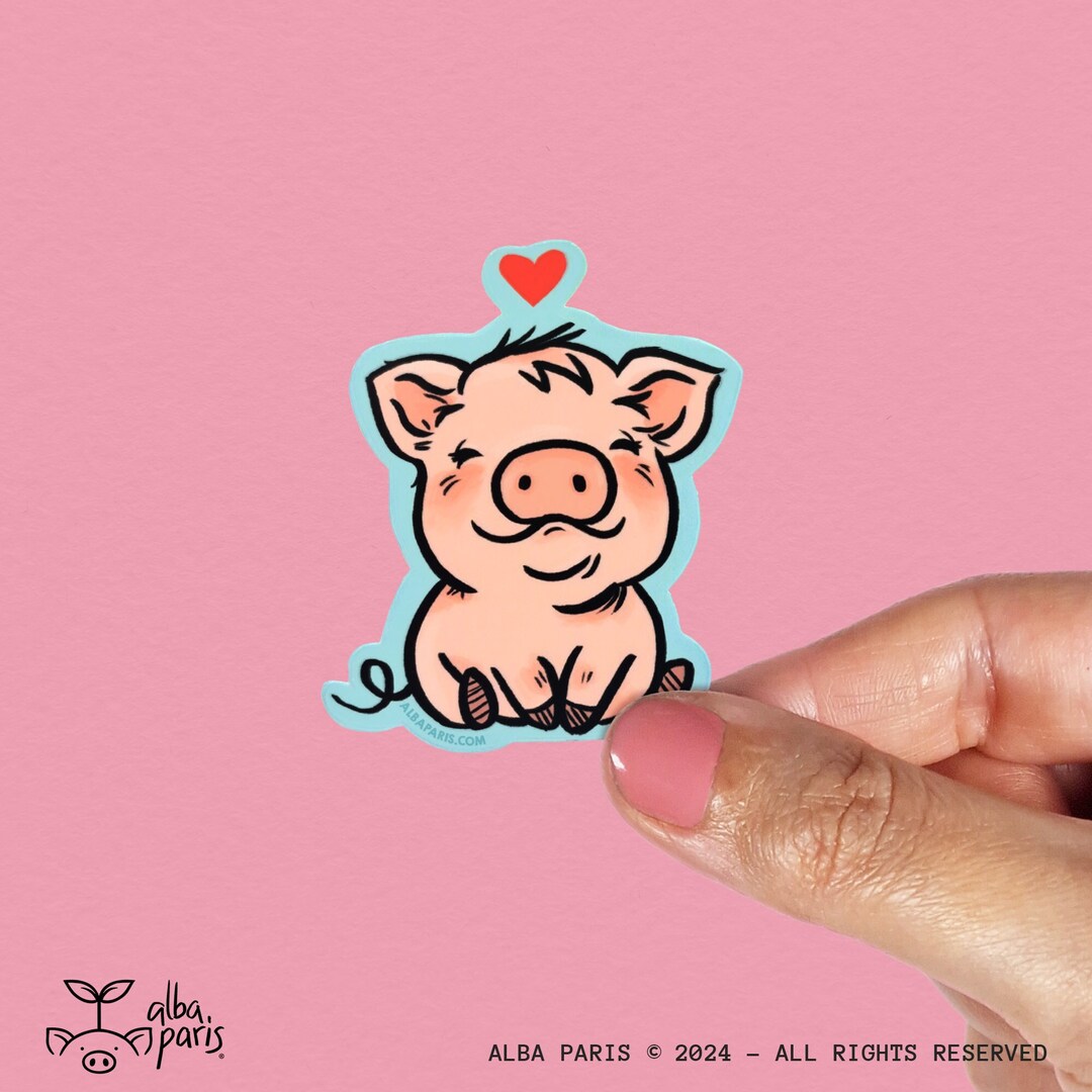 Love Pigs STICKER - Pigs Sticker, Cute Pig, Vegan Sticker, Waterproof ...