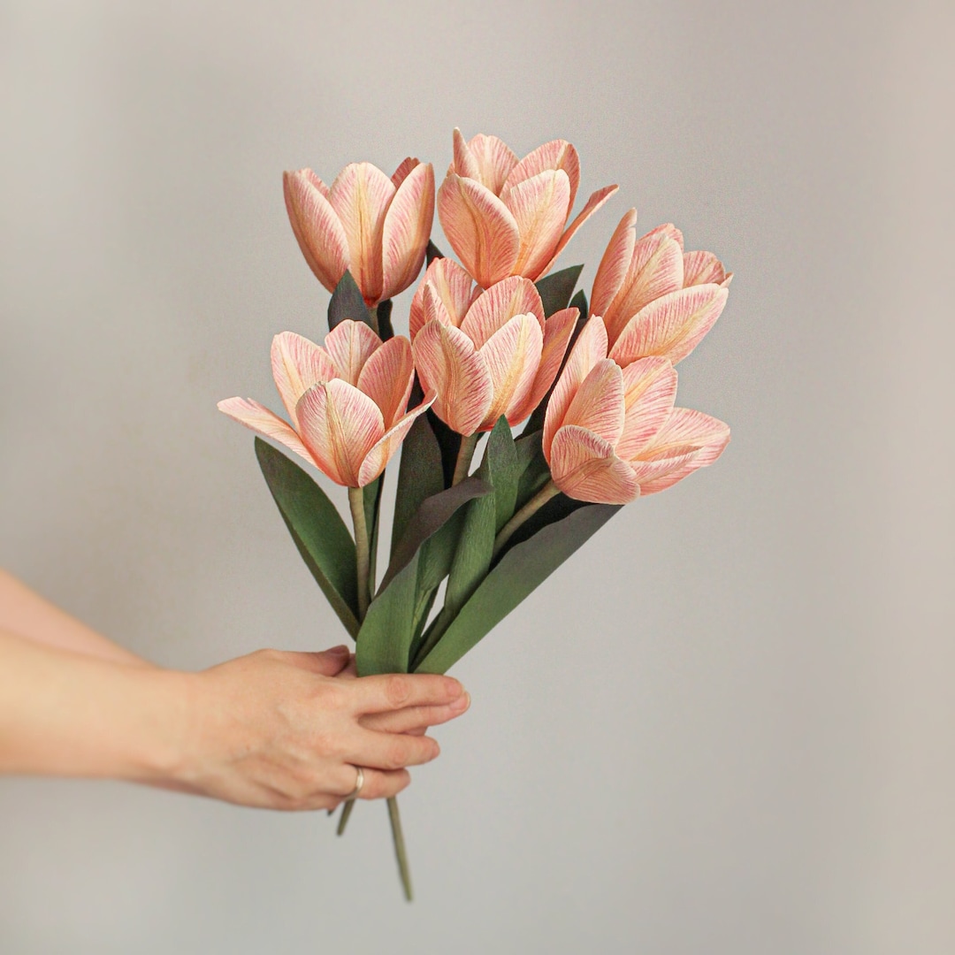 Handmade Crepe Paper Tulip Bouquet, Mother's Day Gift - Etsy