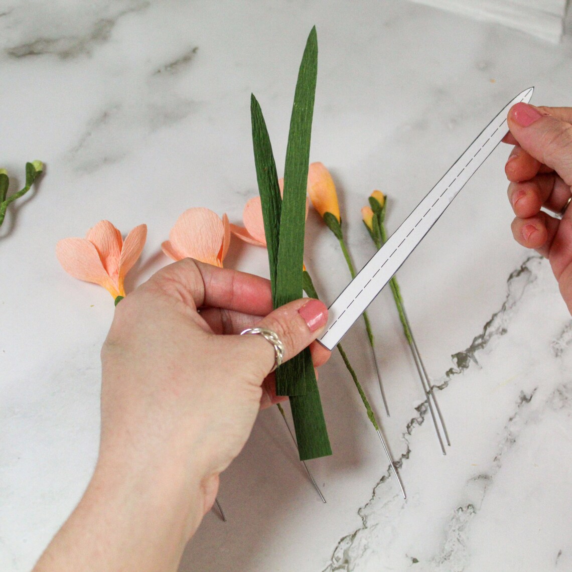 Crepe Paper Freesia Flower Template, SVG Files and PDF Pattern - Etsy