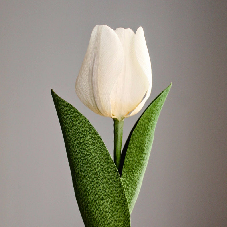Crepe Paper Tulip Flowers Bouquet, Handmade Realistic Spring Floral ...