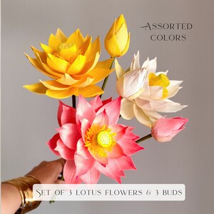 Handmade Crepe Paper Lotus Flowers, Wedding Decor, Yoga Studio Art ...