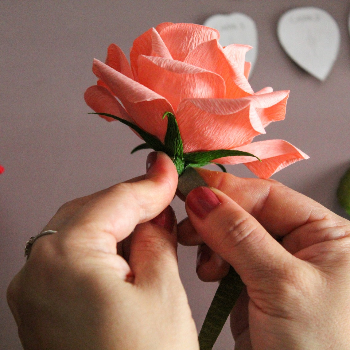 Crepe Paper Rose Template How to Make Paper Rose Paper - Etsy