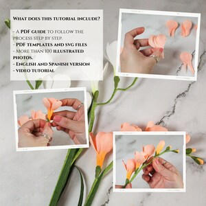 Crepe Paper Freesia Flower Template, SVG Files and PDF Pattern - Etsy