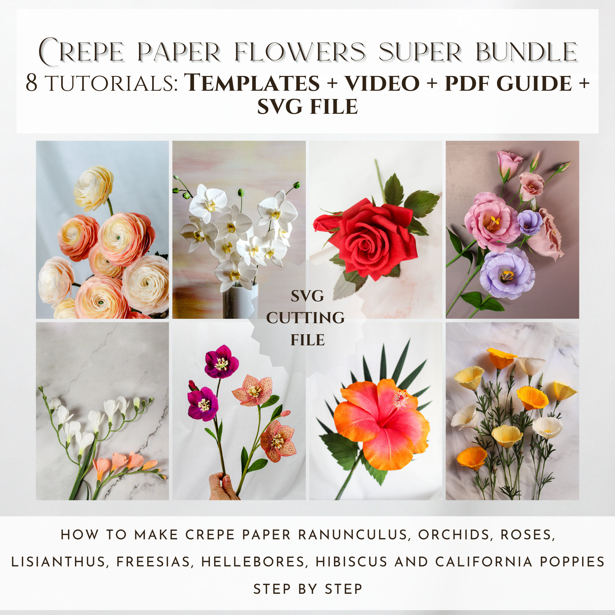 Crepe Paper Flower Bouquet Template Free Flower Templates Crepe