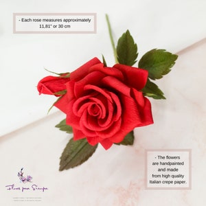 Crepe Paper Roses, Paper Roses Bouquet, Paper Flower Bouquet, First ...