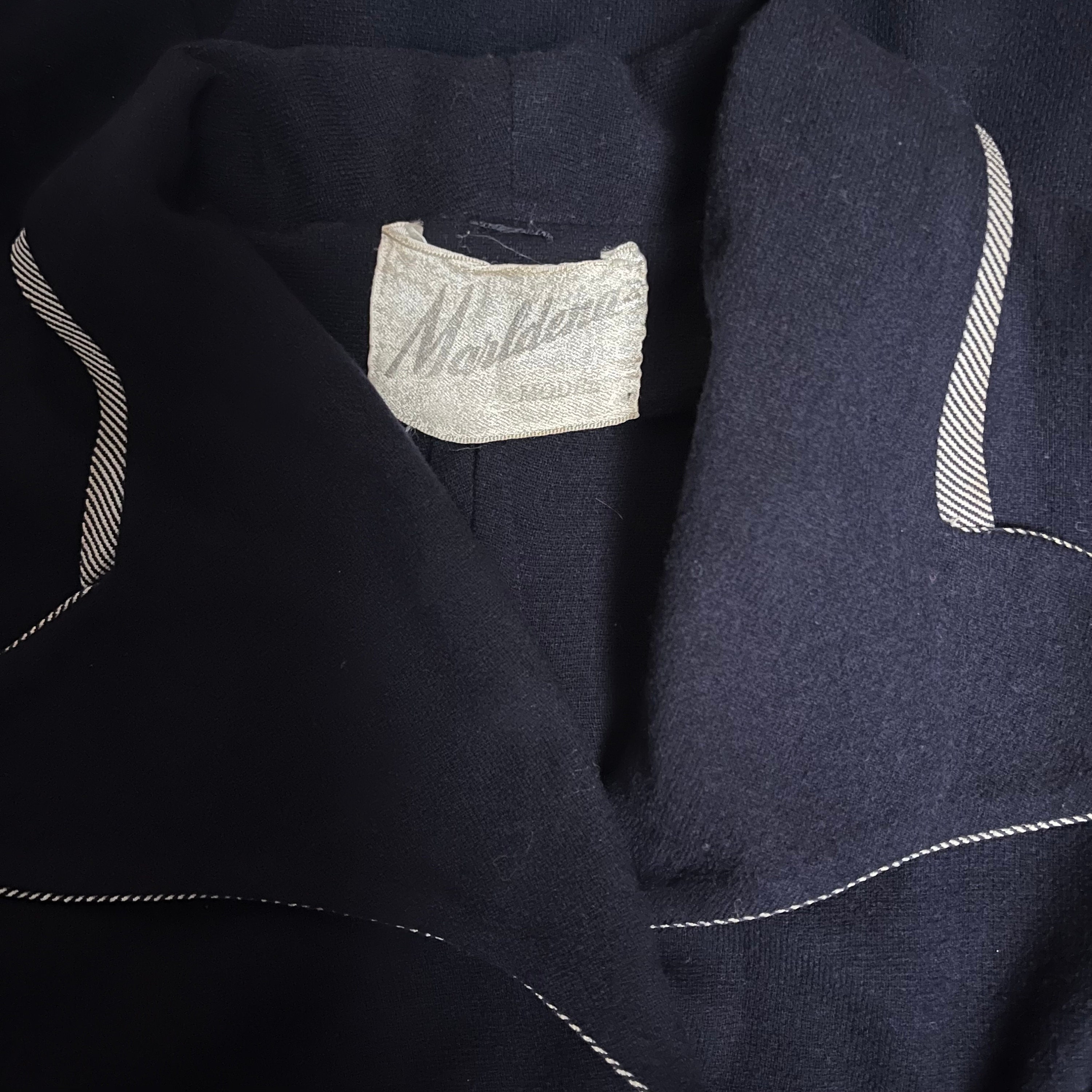 1950s Fit and Flare Wool Dress, 1950s Navy Blue Wool Dress, 1950s Wool ...