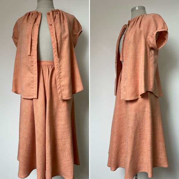 1970s YUKI (Gnyuki Torimaru) Skirt Suit, 1970s Peach … - Gem