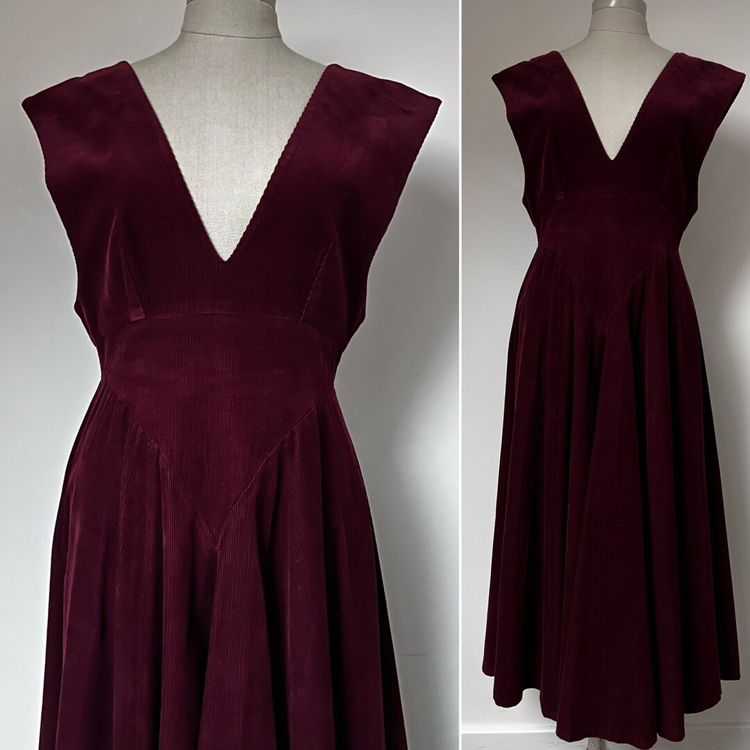 1980s DROOPY AND BROWNS Corduroy Pinafore Dress 1980s Droopy - Etsy