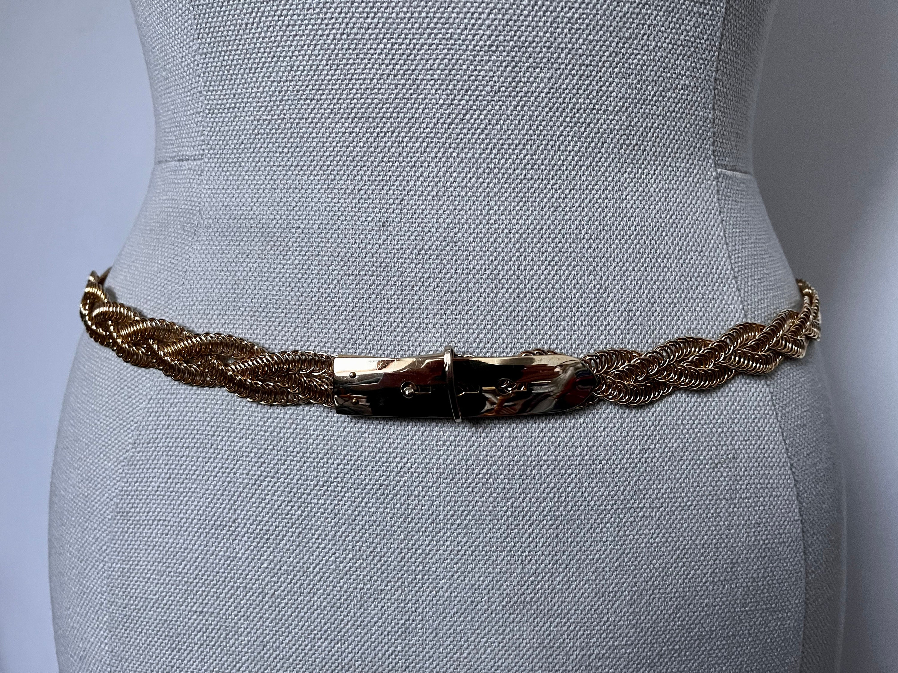 80s Woven Wire Belt 80s Gold Belt 80s Gold Metal Belt - Etsy