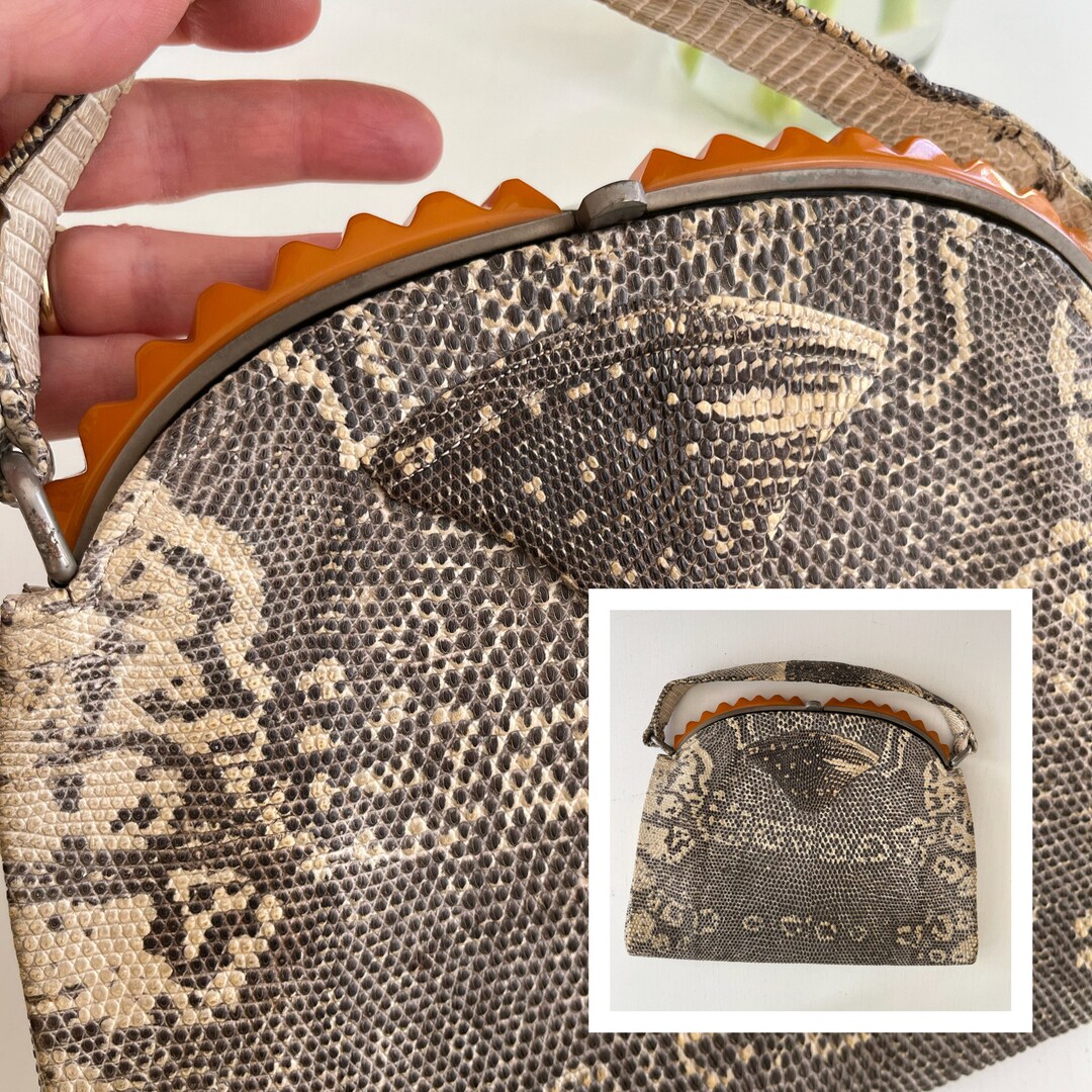 1930s Art Deco Lizard Handbag With Bakelite Trim - Etsy