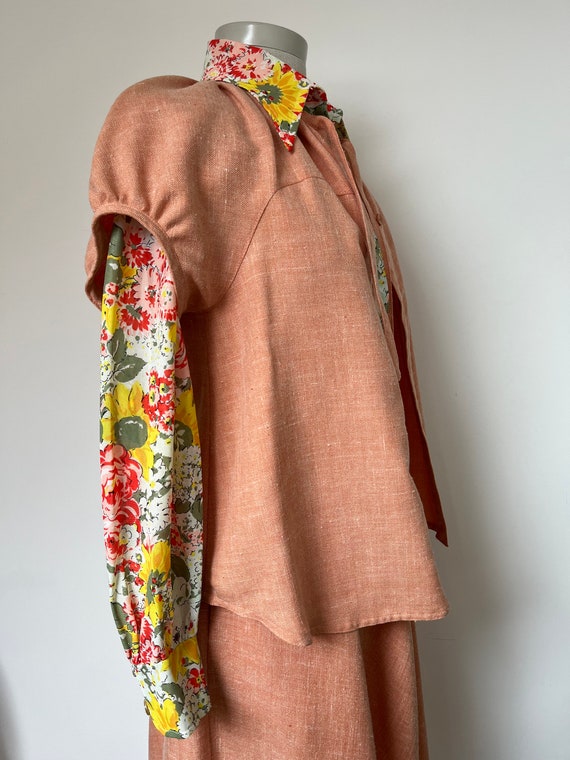 1970s YUKI (Gnyuki Torimaru) Skirt Suit, 1970s Peach … - Gem