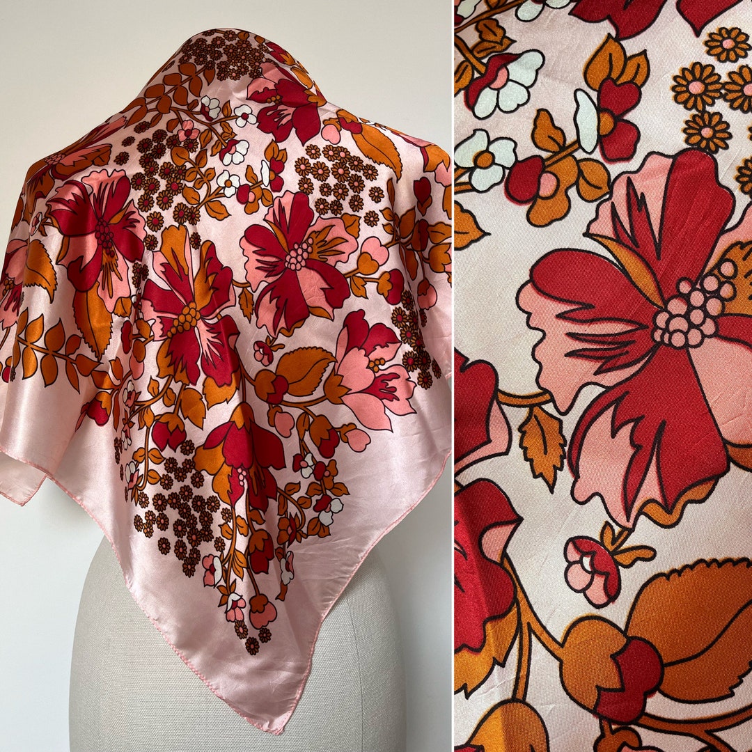 1960s CIRRO Scarf, 1960s Scarf, 1960s Head Square, Luxury Scarf, 1970s ...