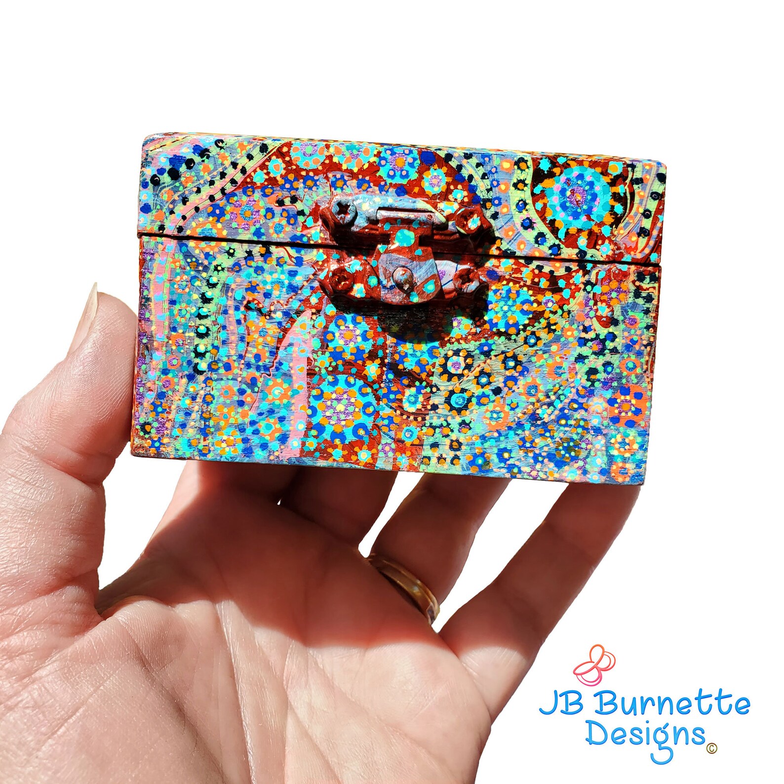 Dot Microart Box, 12,510 Dots: Abstract Painted Jewelry Box, Tiny ...