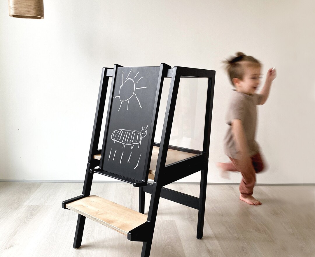 Chalkboard for Montessori Tower Pidkids, Wooden Chalkboard, Toddler ...