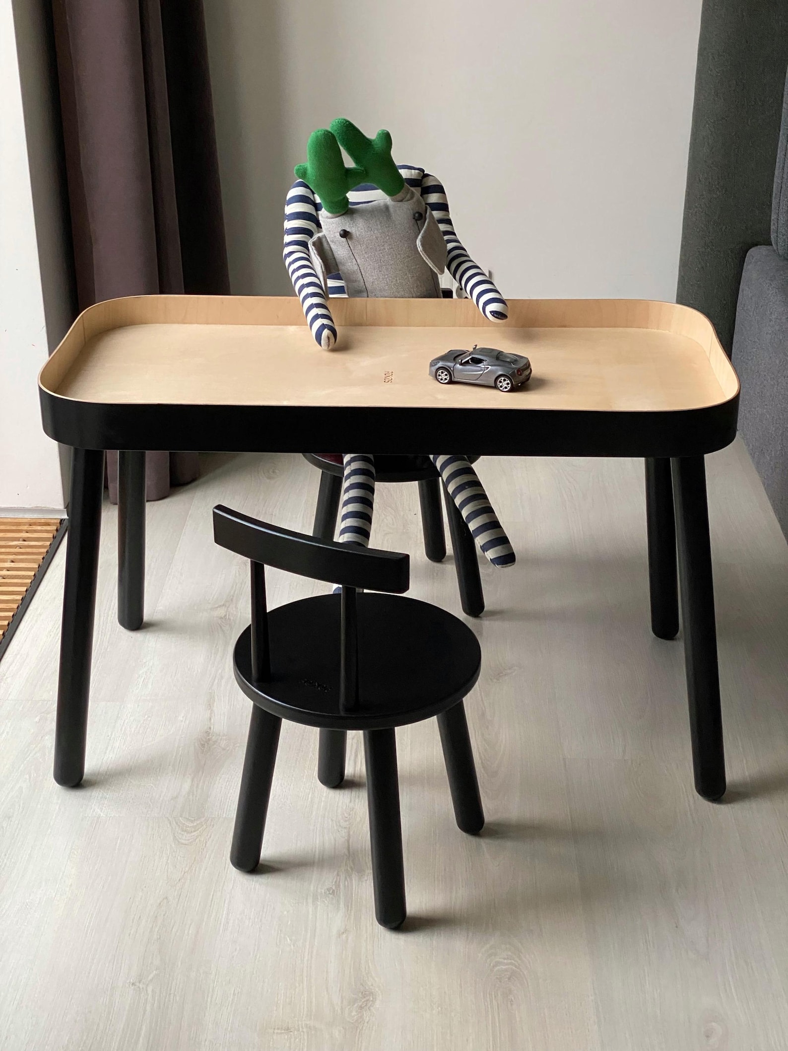 Montessori Birch Kids Activity Table With Raised Edge | Toddler Play ...