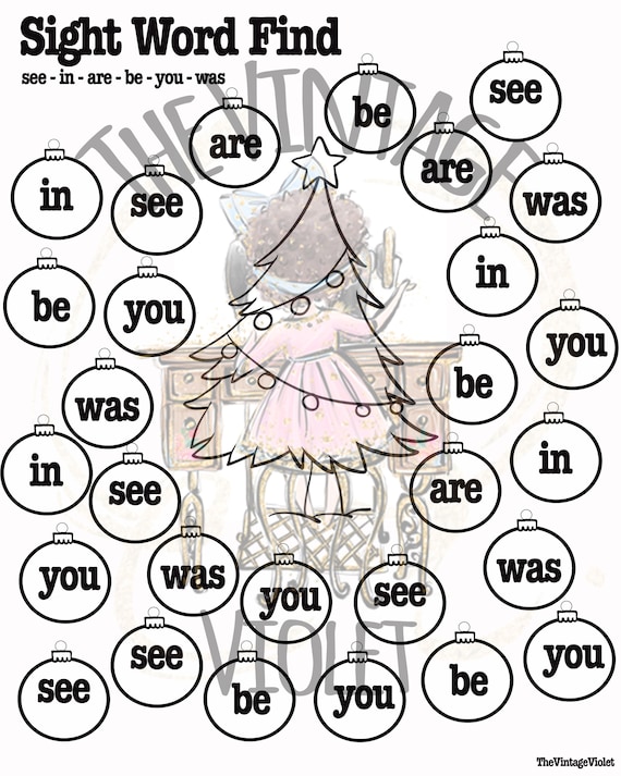4 Sight Words: See in Are Be You Was Worksheet Designs for | Etsy