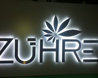 Stainless Steel Sign Illuminated Logo Sign-backlit-brushed | Etsy