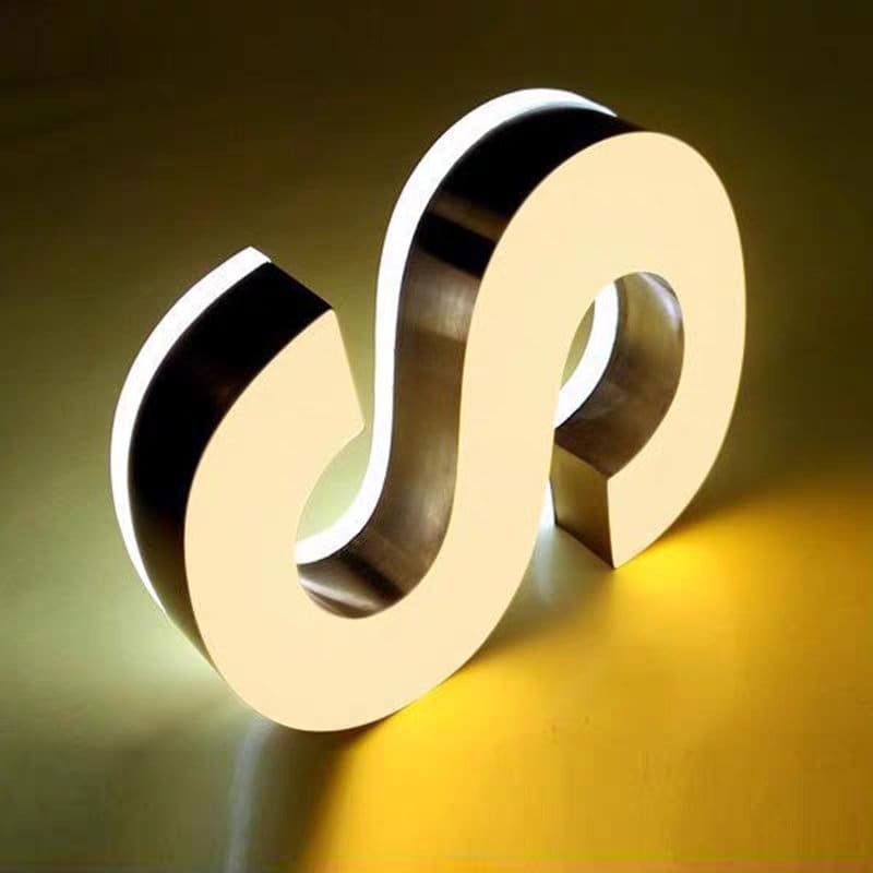 Stainless Steel Sign Illuminated Logo Sign-backlit-brushed | Etsy