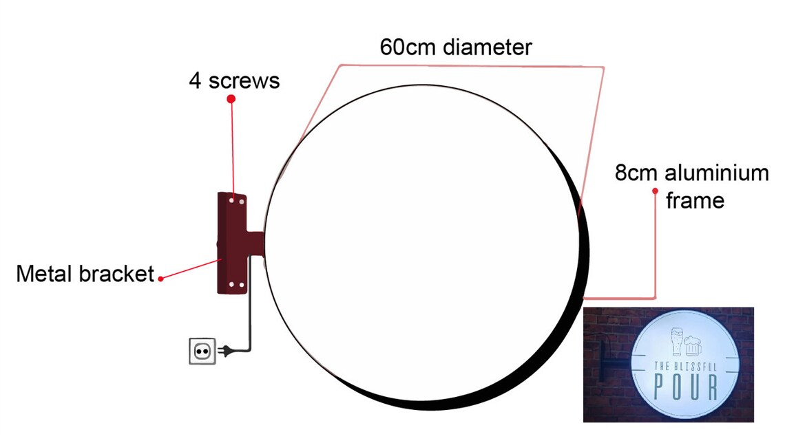 Circle Custom Signround Light Box Store Front Signoutdoor - Etsy