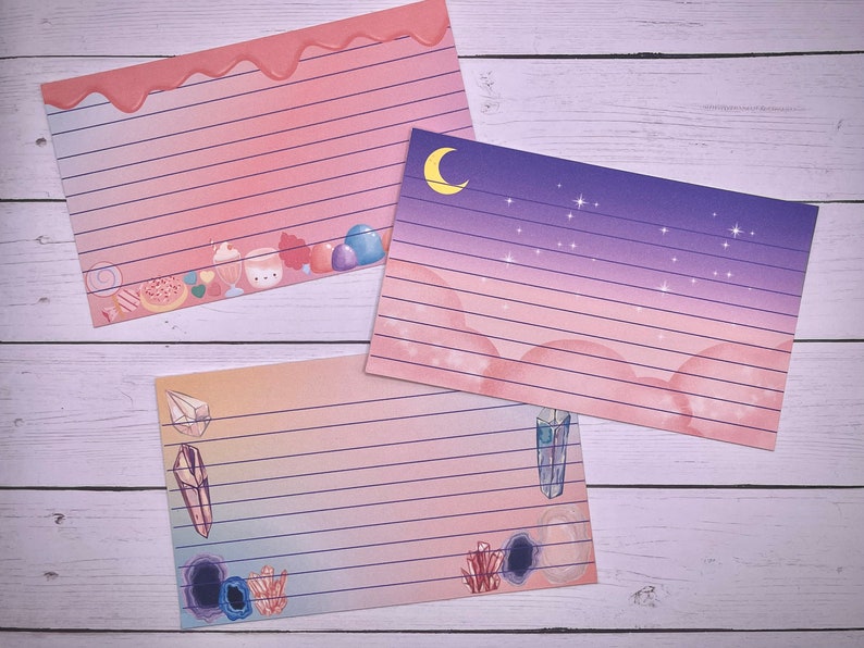 Lined 3x5 Notecards Index Cards Study Cards Recipe Cards - Etsy