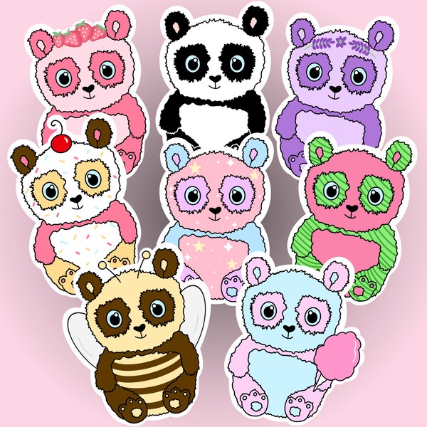 Panda Bear Stickers - Etsy